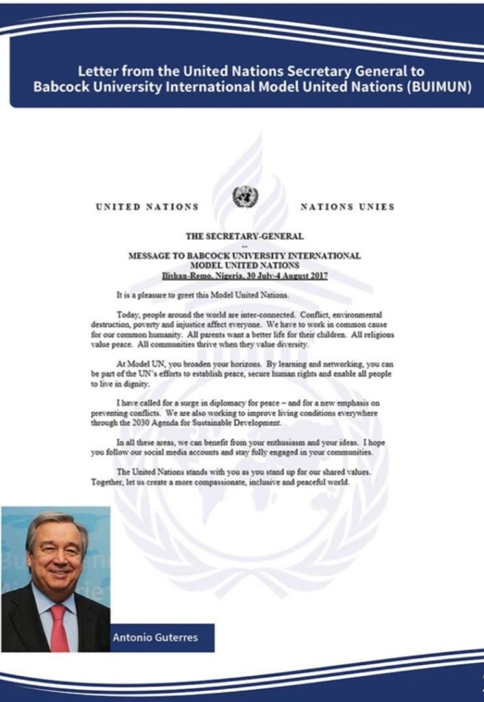 UN SG Speech | Babcock International Model United Nations